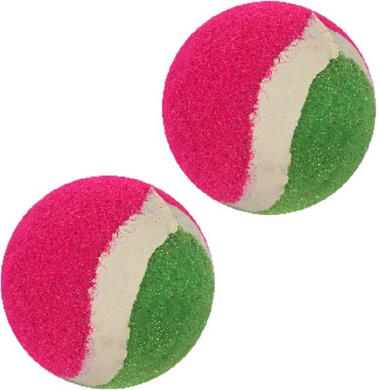 Vangbal ballen - 2x - roze/groen - speelgoed | bol