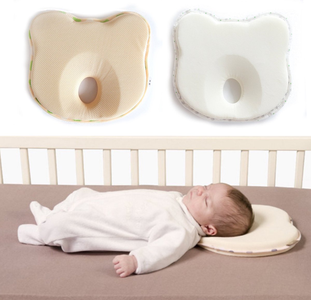 Babykussen - Anti Omrollen - Traagschuim Kussen - Vorm: Beertje ...