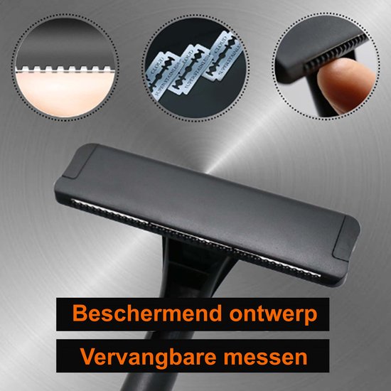 Rugscheermes - Inclusief navulmesjes - Uitschuifbaar scheermes - Rug ...