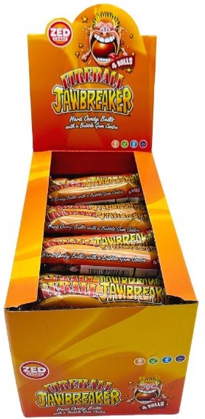 Jawbreaker Fireball 4 -pack - 40 stuks - Snoep - Kauwgom | bol