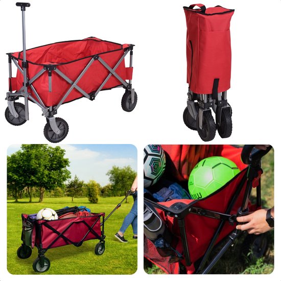 Cheqo® Opvouwbare Bolderkar - Standkar Opvouwbaar - Staal - Polyester ...