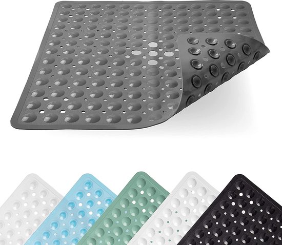 Douchemat 53 x 53 cm grijs | antislipmat douche in premium kwaliteit ...