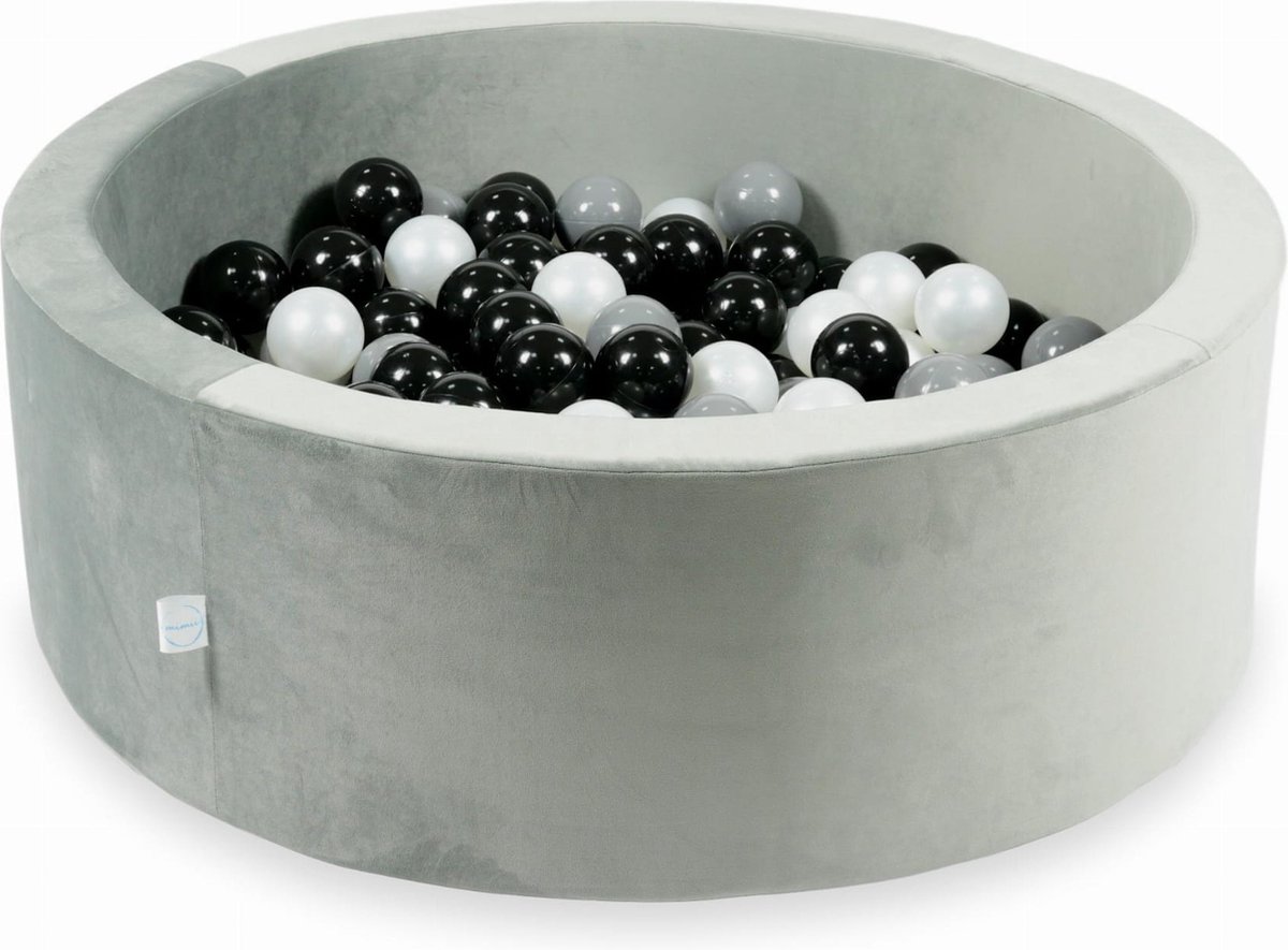 Ballenbak - rond - 200 ballen - 90x30cm - grijs, multicolour | bol.com
