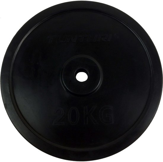 Tunturi Halterschijf - Halter gewichten - 1x 20kg - 30mm - Rubber ...