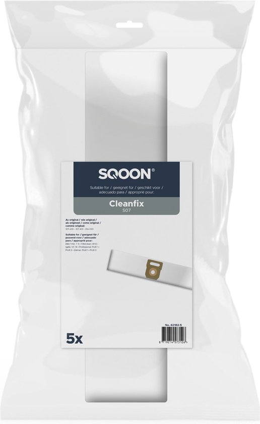SQOON® - Cleanfix S07 Stofzuigerzakken - 5 Stuks | bol