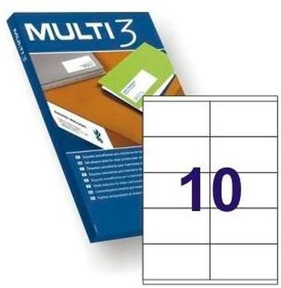 Adhesive labels MULTI 3 105 x 57 mm 500 Sheets White | bol