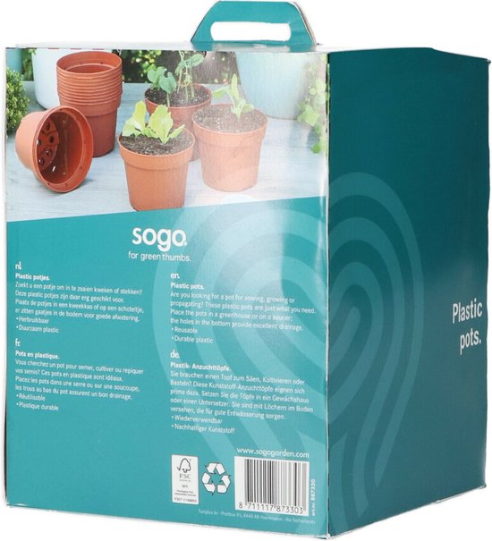 SOGO Plastic Potje Terra Kleur 13 cm 12 stuks | bol