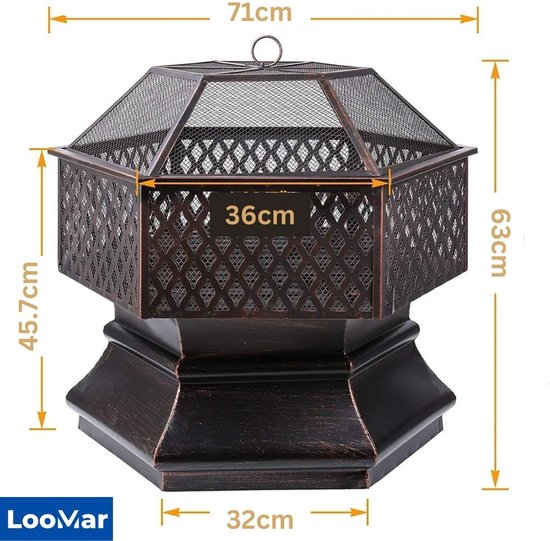 LooMar Vuurkorf voor buiten - Terrashaard - Barbeque Vuurkorf ...