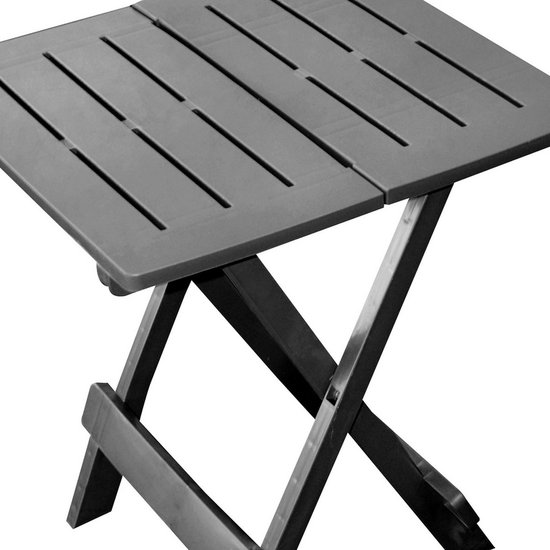 Sunnydays tuin bijzettafeltje - donkergrijs - kunststof - opvouwbaar - L44 x B44 x H50... | bol