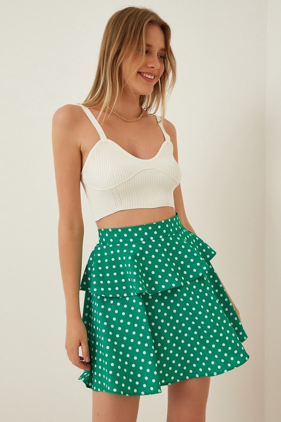 Happiness Istanbul Vrouwen Mini Normaal Rok met ruches Groene ...