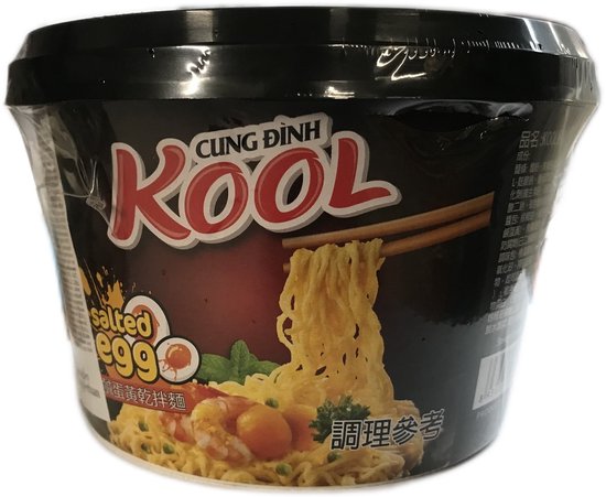 Cung Dình - Kool Salted Egg - Instant Noodles - 12 bowls x 90g | bol