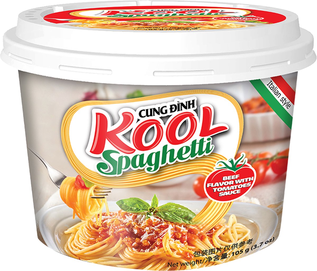 Cung Dình - Kool Spaghetti - Instant Noodles - 12 bowls x 105g | bol