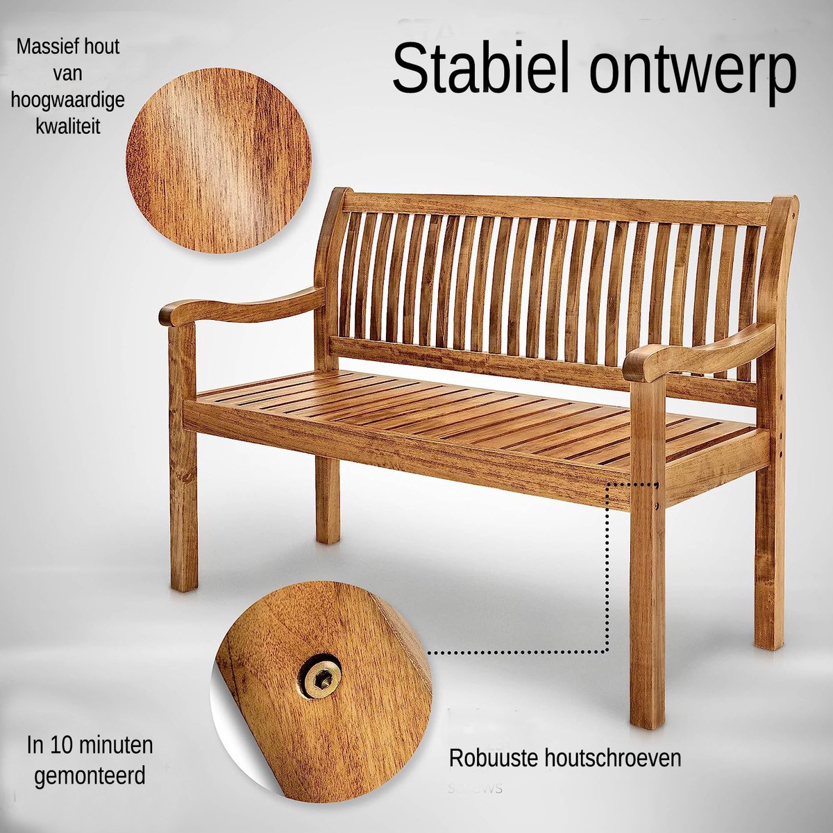 Sens Design Tuinbank hout – Weerbestendig – 2-3 personen - Donkerbruin ...