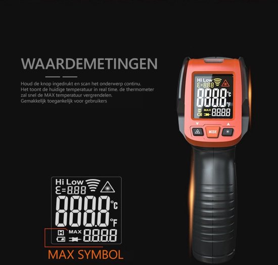 Bolture Infrarood Thermometer Laser - Warmtemeter - Temperatuurmeter ...