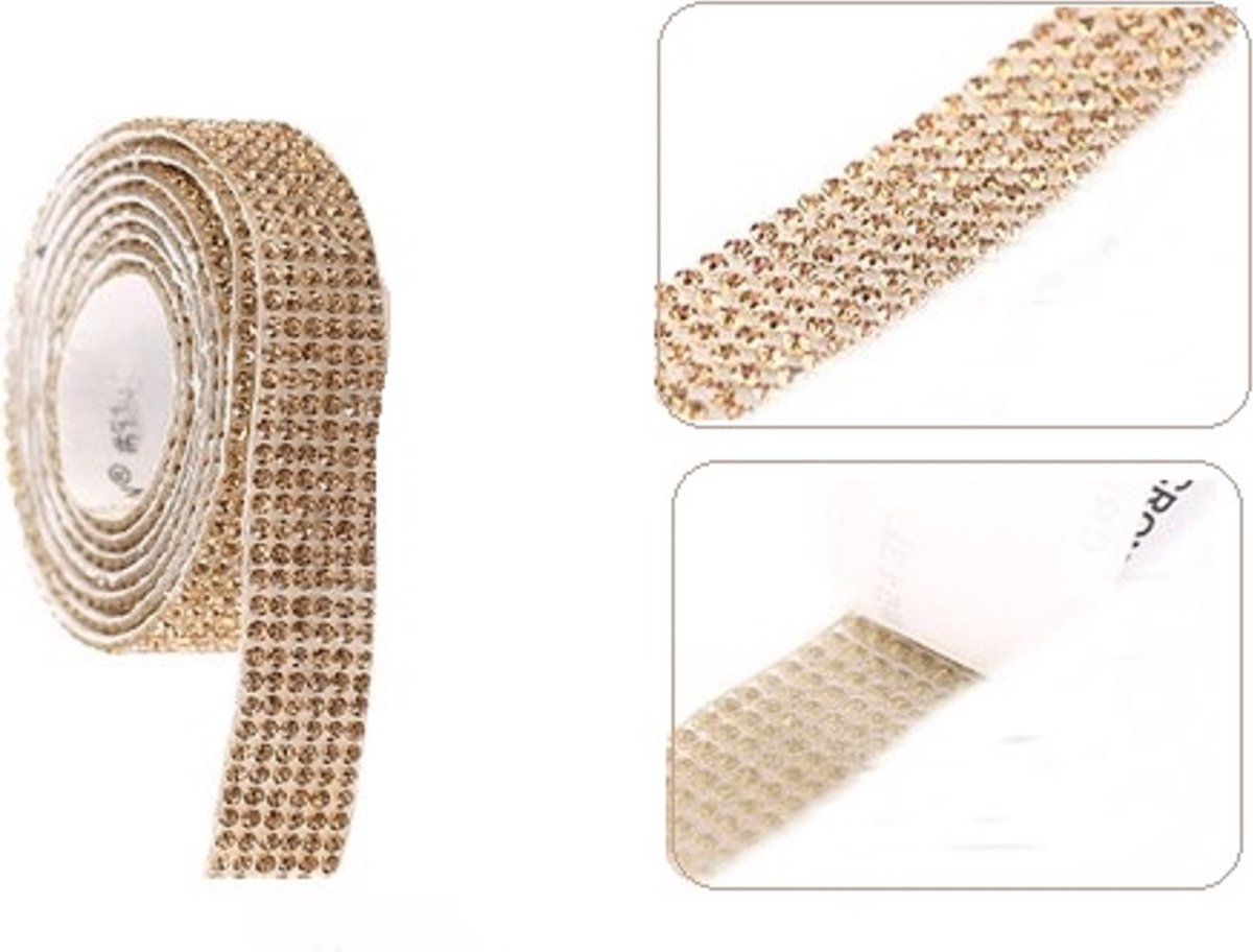 Plak lint strass steentjes 40cm glitter plakband breedte 10mm ...