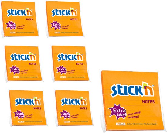 6 grote Stick'n memoblokken - 101x101mm - extra sticky notes ...