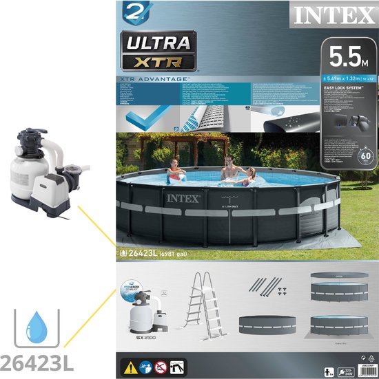 Intex Ultra XTR Frame Zwembad - Opzetzwembad - 549x132 cm - Inclusief ...