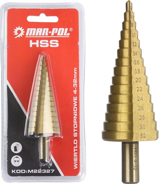 Stappenboor 4-32mm HSS Titanium - Trappenboor - Verzinkboor | bol