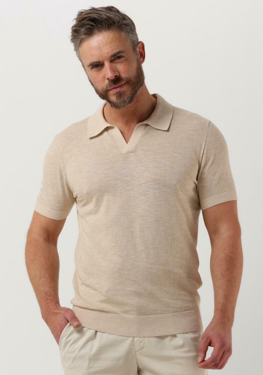 Profuomo - Polo Linnen Beige - Modern-fit - Heren Poloshirt Maat M ...