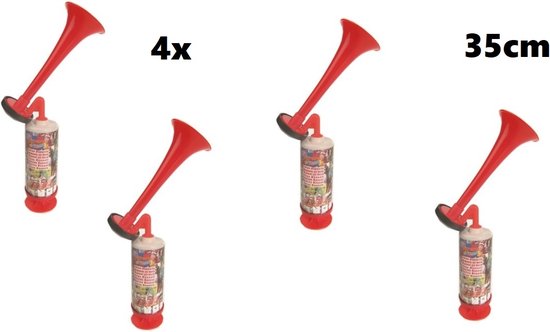 4x Luchtpomp stadion toeter 35cm - Supertoeter - pomp toeter voetbal ...