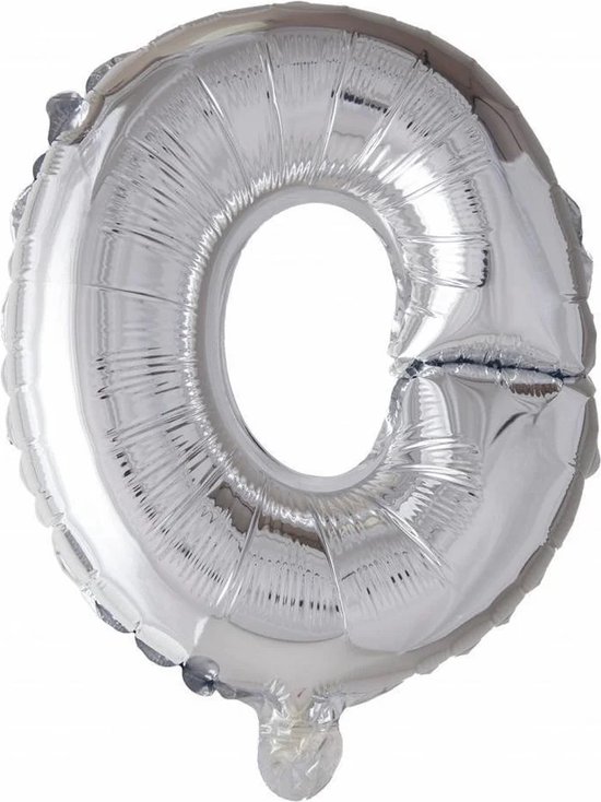 Folie Ballon Letter O Zilver 41cm met Rietje | bol