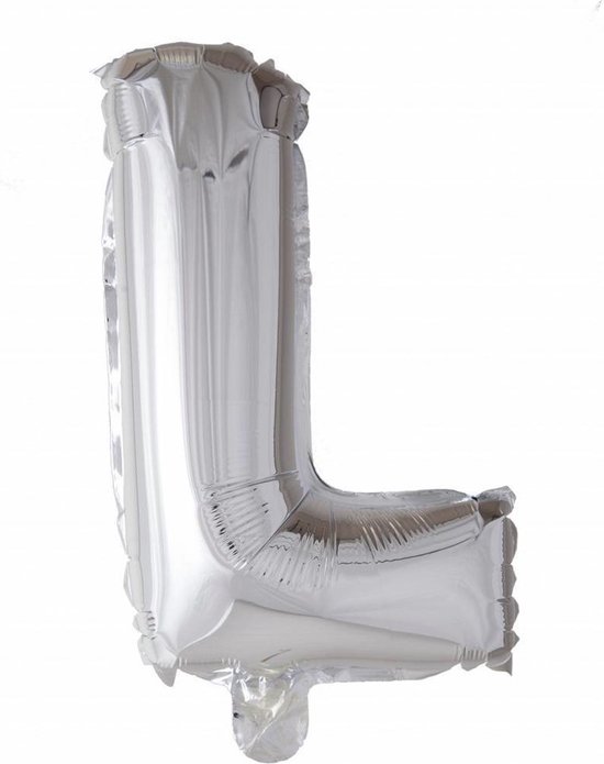 Folie Ballon Letter L Zilver 41cm met Rietje | bol