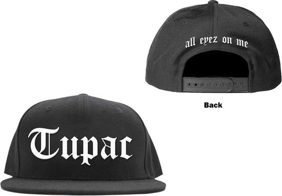 2Pac Tupac snapback pet - All Eyez geborduurd - Zwart - Katoen | bol