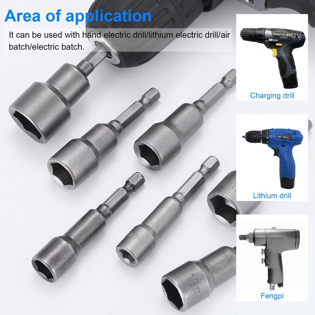 Set de 14 rallonges à douille hexagonale, clé à douille 6-19 mm, jeu de ...