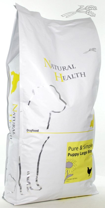 Natural Health hondenvoer Puppy Large Bite Kip 12,5 kg - Hond | bol