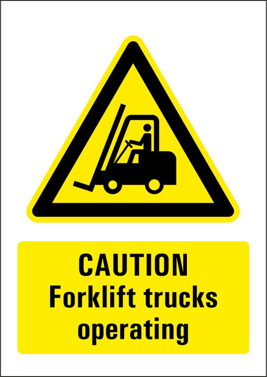 Caution fork lifts operating sticker 210 x 297 mm | bol
