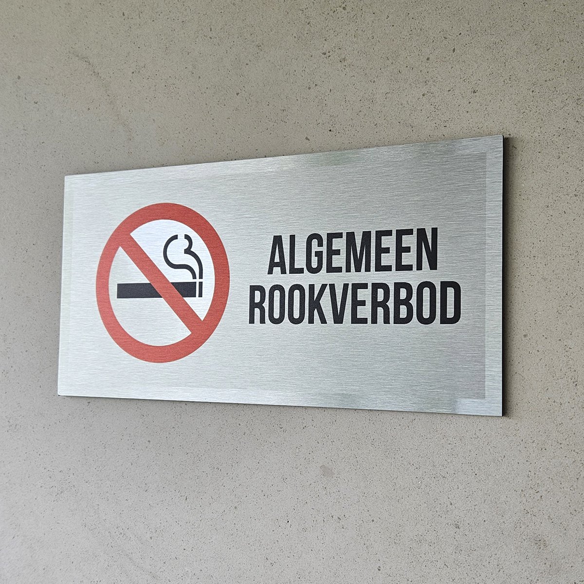 Pictogram/ bord geborsteld aluminium | "Algemeen rookverbod" | Luxe ...