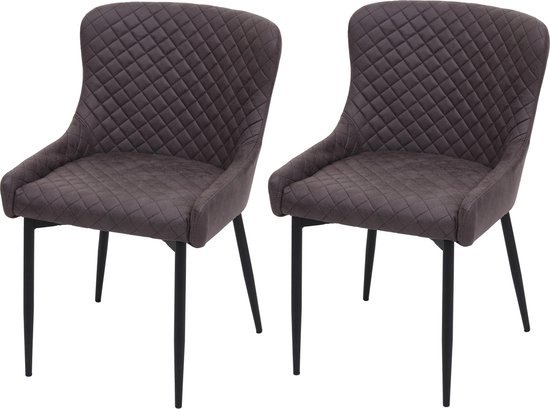 Set van 2 eetkamerstoelen MCW-H79, keukenstoel fauteuil stoel, vintage metaal ~... | bol