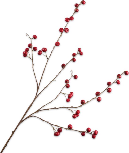 Silk-ka Kunstbloem-Zijden Bloem-Kunsttak Appel Tak Rood 124 cm | bol