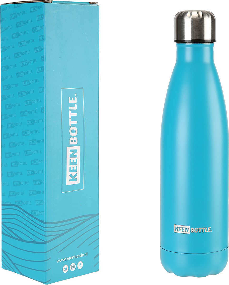 Keen Bottle Drinkfles 500ml - Herbruikbaar en Antilek - Turquoise - RVS ...