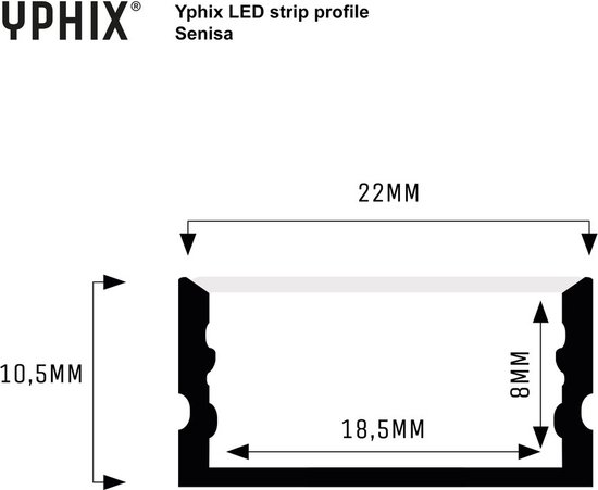 LED strip profiel Senisa aluminium breed 1m incl. melkwitte afdekkap | bol