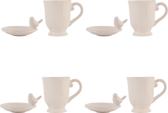 HAES DECO - Mokken set van 4 - formaat 12x8x11 cm / Ø 9x4 cm / 300 ml ...