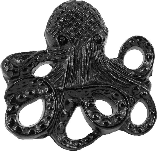 HomeBound by KY | Knopje metaal octopus zwart | kapstokhaak | bol