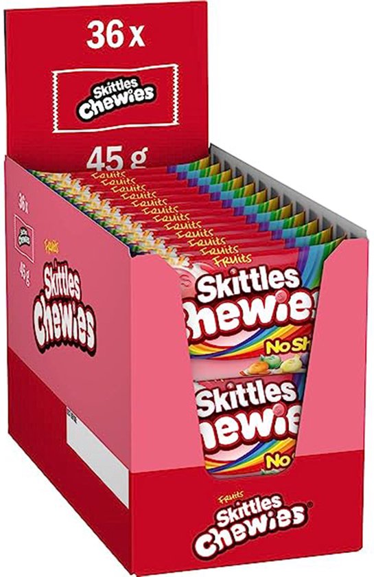 Skittles Chewies Fruits - fruitsnoepjes - 45g x 36 | bol