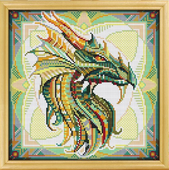 Borduurpakket Mandala - DRAGON - Draak (full size) - APS - telpatroon ...