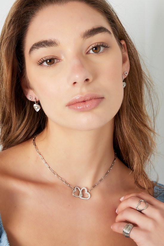 Verstelbare ring hart - zilver Stainless Steel One size | bol