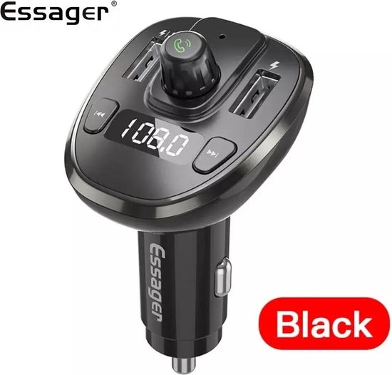 Essager Bluetooth Muziek FM Transmitter en Dubbele USB Poort Autolader ...