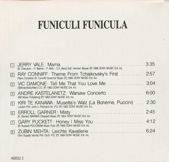 Funiculi Funicula, Various | Muziek | bol