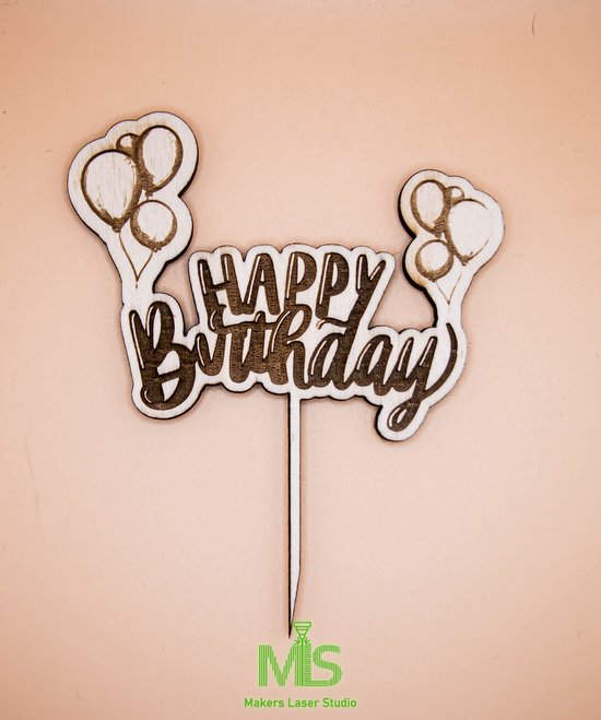 Taart Decoratie met balloon/ gefeliciteerd taarttopper/ Taarttopper ...