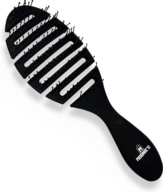 MOONIE'S® Anti Klit Haarborstel - Ronde Borstel - Föhn Borstel - Zwart | bol