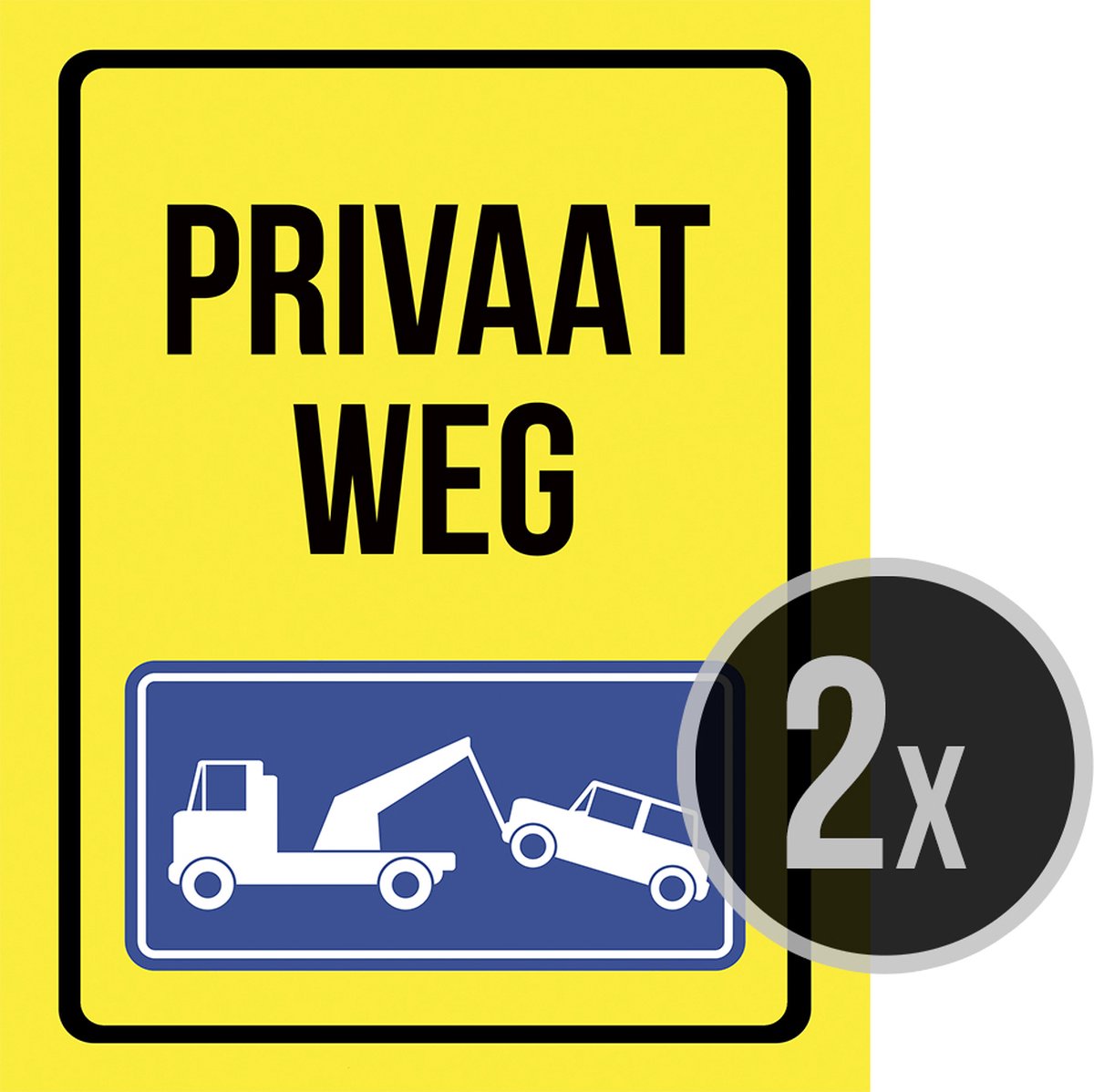 Pictogram/ bord | "Privaat weg" | 19 x 25 cm | Dikte 1 mm | Felle kleur ...