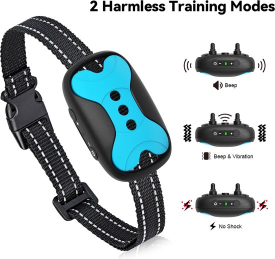 Hond Bark Halsband- Anti Barking Training Halsband met Vibratie Geen ...