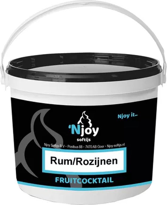 NJOY Fruitcocktail rum-rozijnen 1 kg emmer | bol