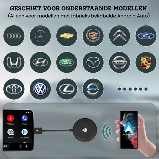 Car Dongle Pro met Wireless USB Adapter Geschikt voor Android Auto ...