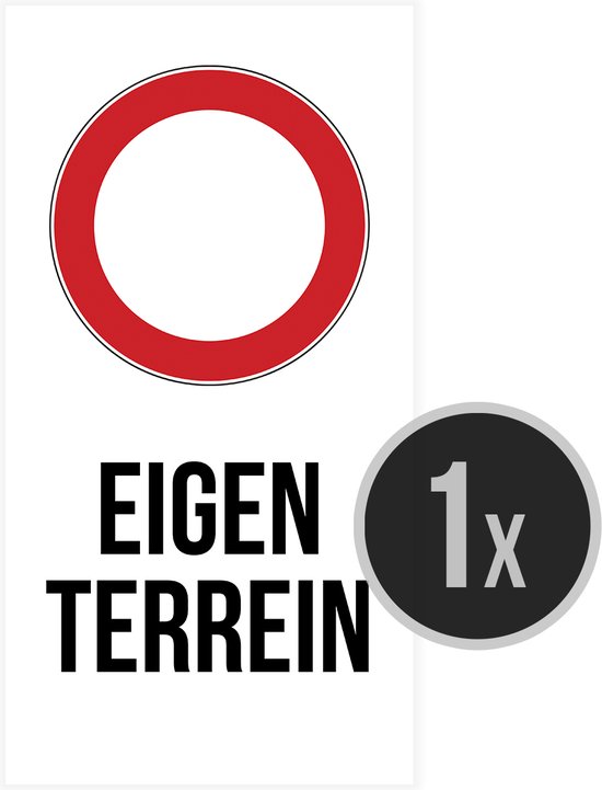 Pictogram/ bord | "Eigen terrein" | 20 x 40 cm | Privaat wet | Privé ...
