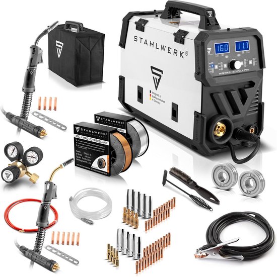STAHLWERK MIG MAG 160 Puls Pro IGBT inert gas lasapparaat compleet ...